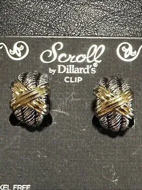 Scroll by Dillards | Jewelry | Scroll By Dillards Two Tone Clip On ...